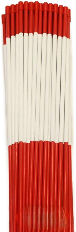 Driveway Markers, Red, 100 Pack, 4' x 5/16", Snow Stakes, Plow Stakes ...