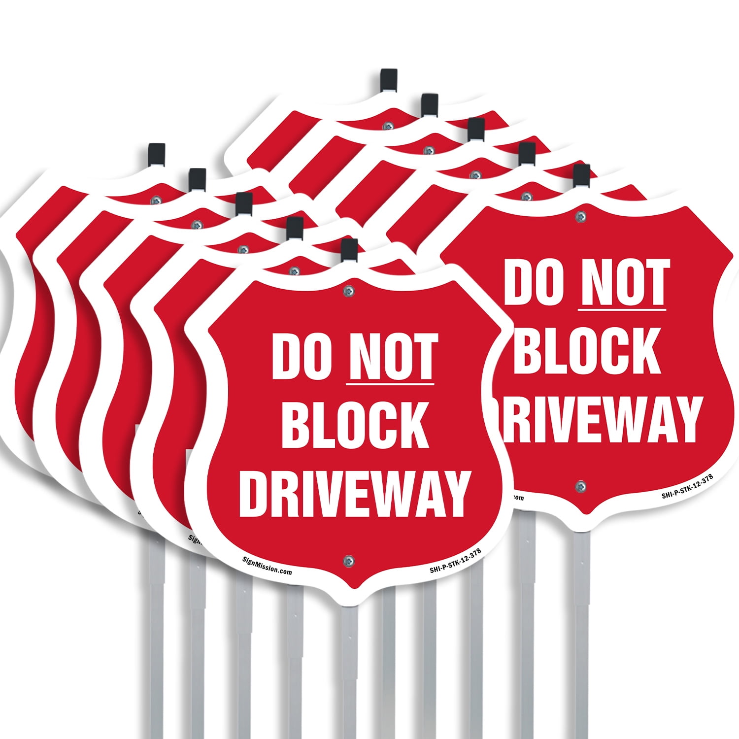 Driveway Shield Sign Do Not Block Driveway (10 Pack) 12 inch X 12 inch ...