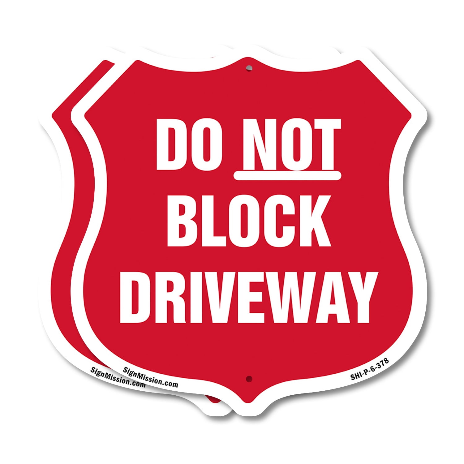 Driveway Shield Sign Do Not Block Driveway (2 Pack) 6 inch X 6 inch ...