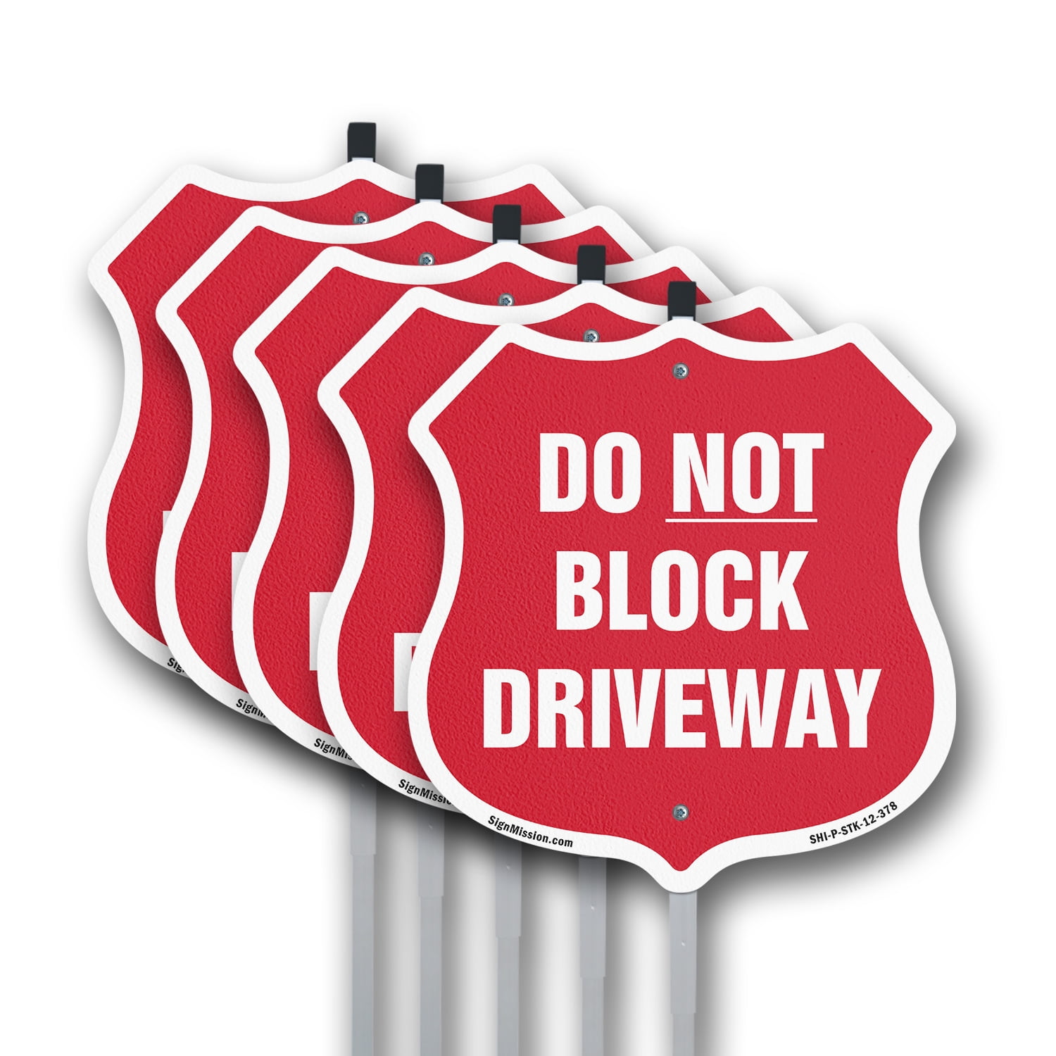Driveway Shield Sign Do Not Block Driveway (5 Pack) 12 inch X 12 inch ...