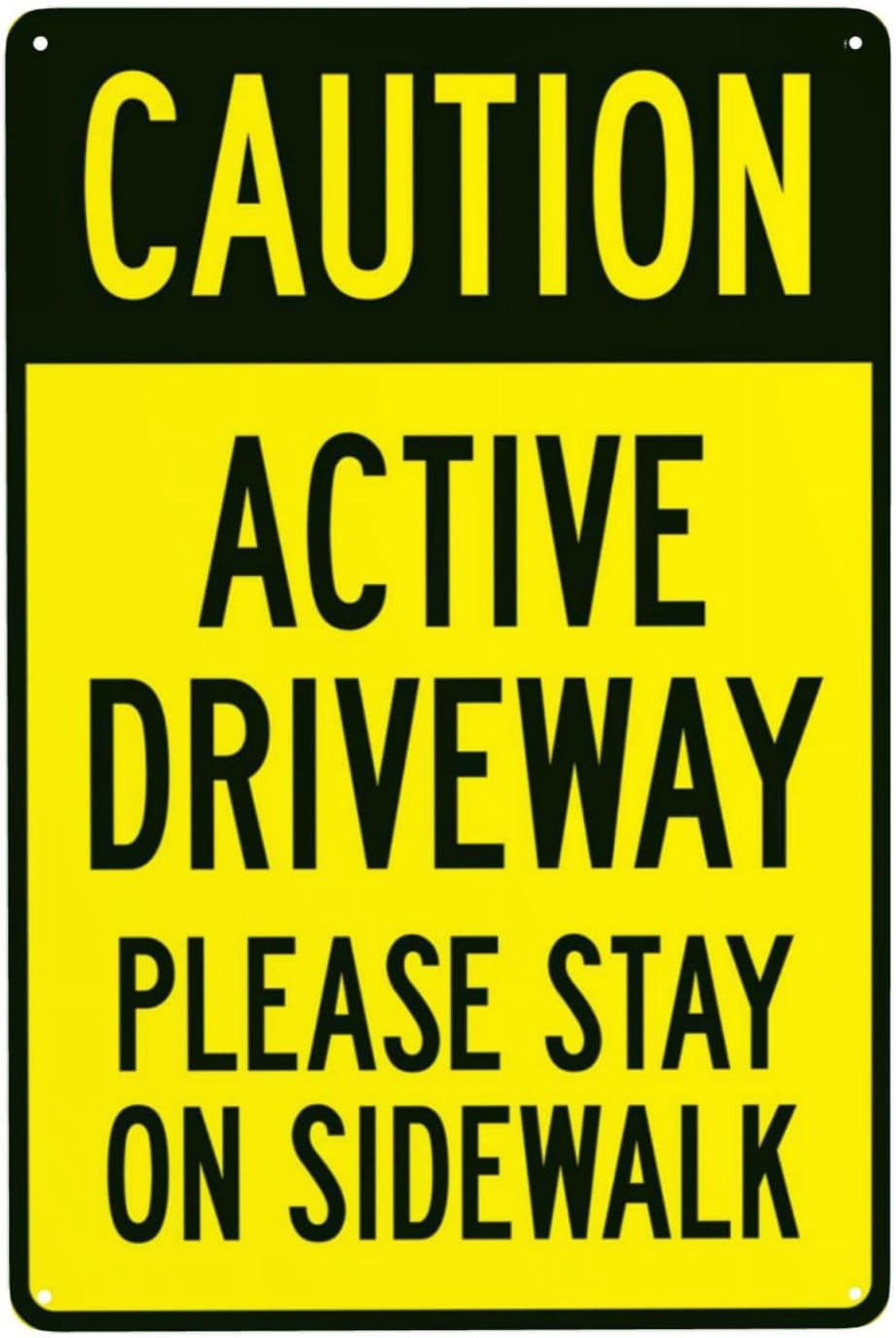 Driveway Warning Sign, Active Driveway Sign Retro Security Aluminum ...