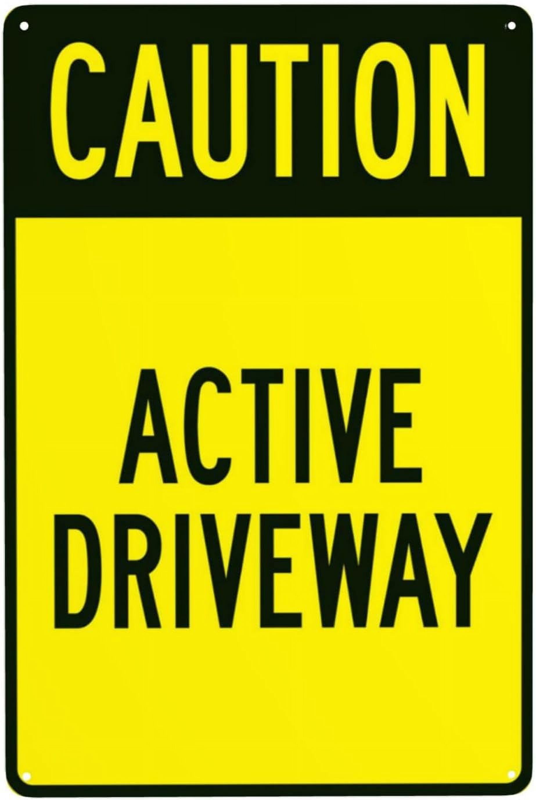 Driveway Warning Sign, Active Driveway Sign Retro Security Aluminum ...