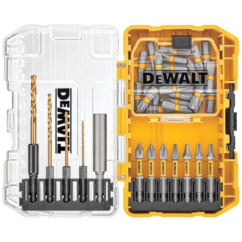 Driving Bit and Black Oxide Drill Bit Set with Right Angle Adapter and ...