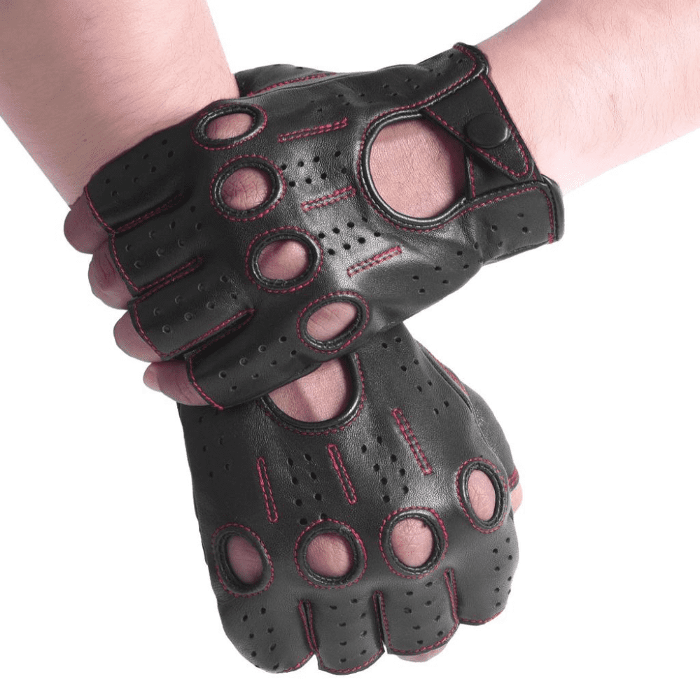 Driving Half Finger Finger Less Knuckle Holes For Men Breathable ...