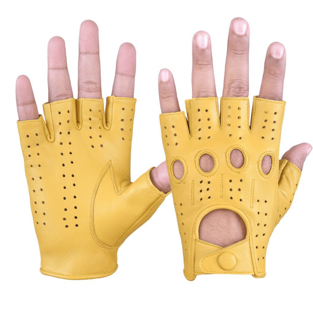 Driving Half Finger Finger less Knuckle Holes For Men Genuine ...