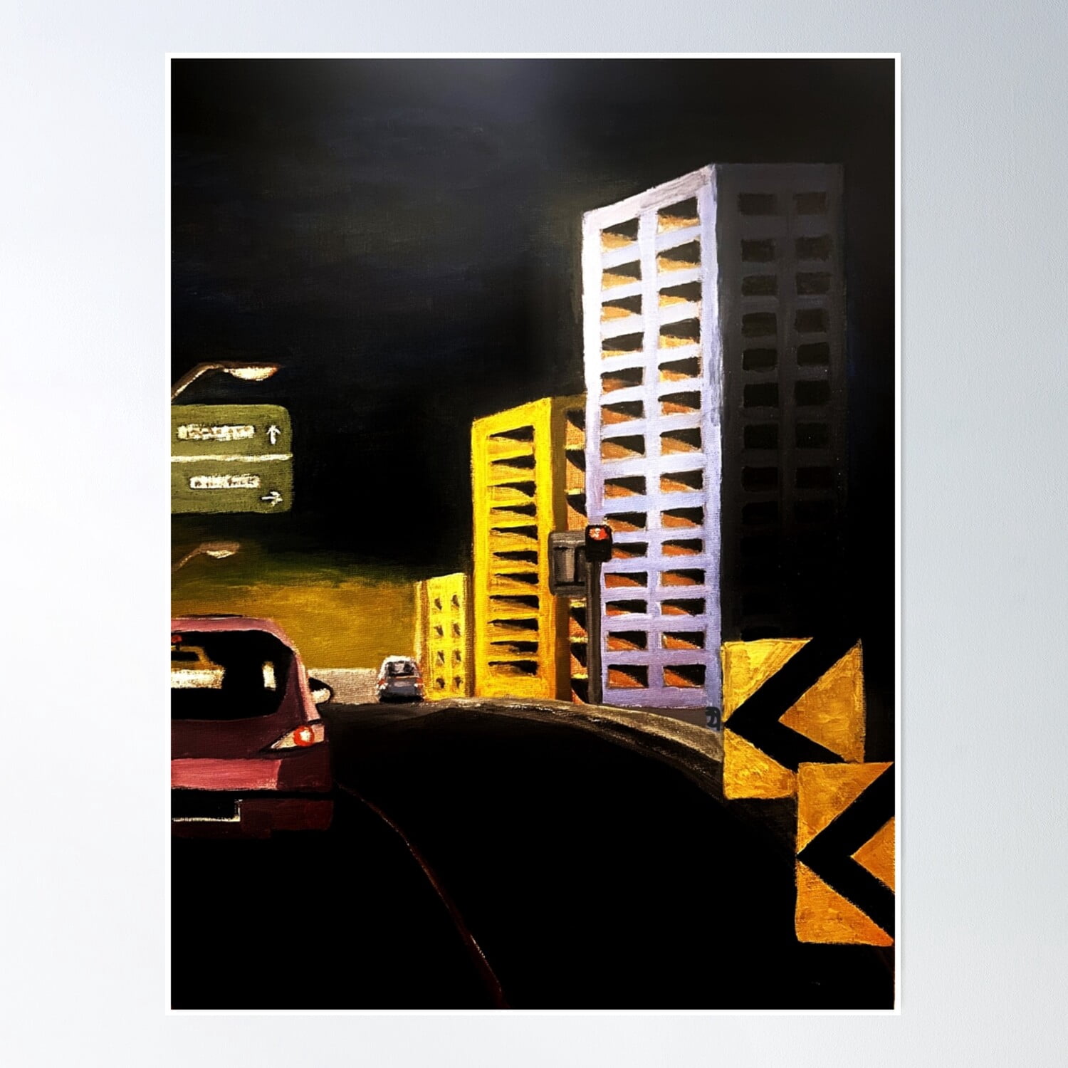 Driving In The City At Night Poster Wall Art, Modern Wall Decor, 12x18 ...
