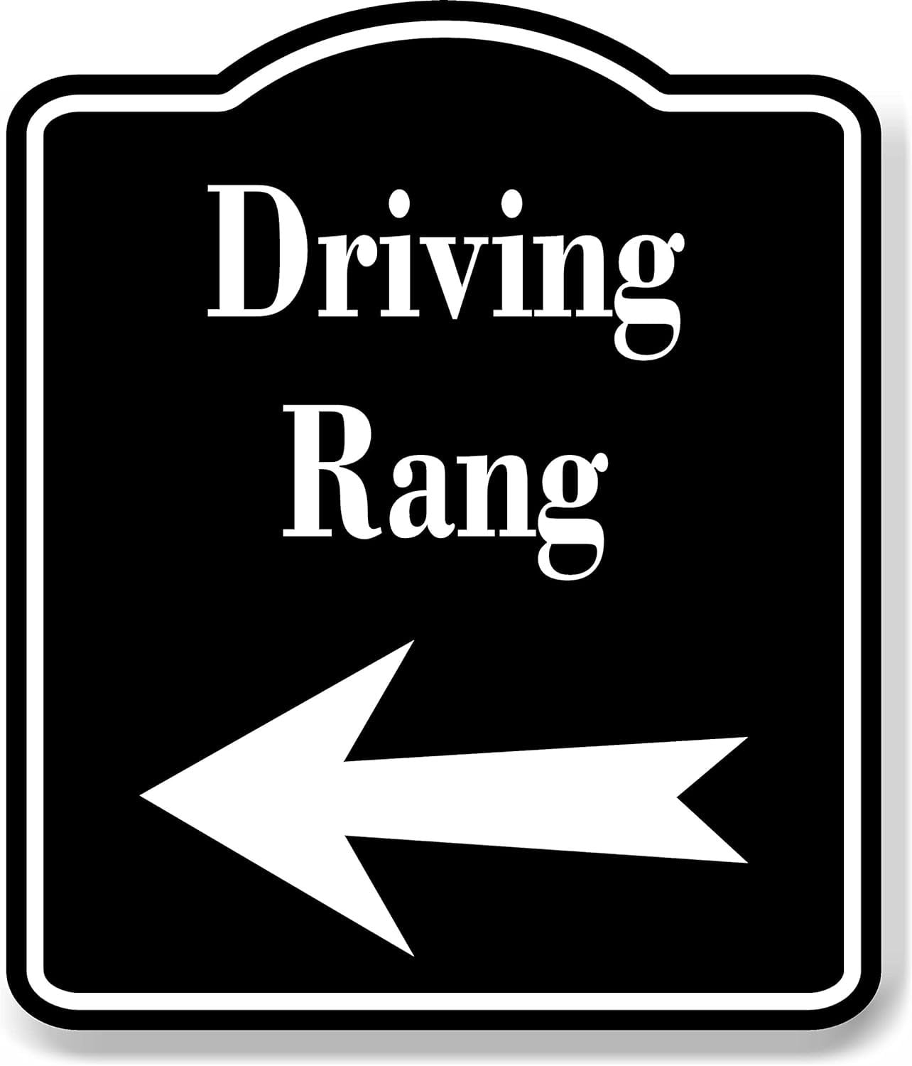 Driving Rang Left Arrow BLACK Aluminum Composite Sign, 20"24" - Walmart.com