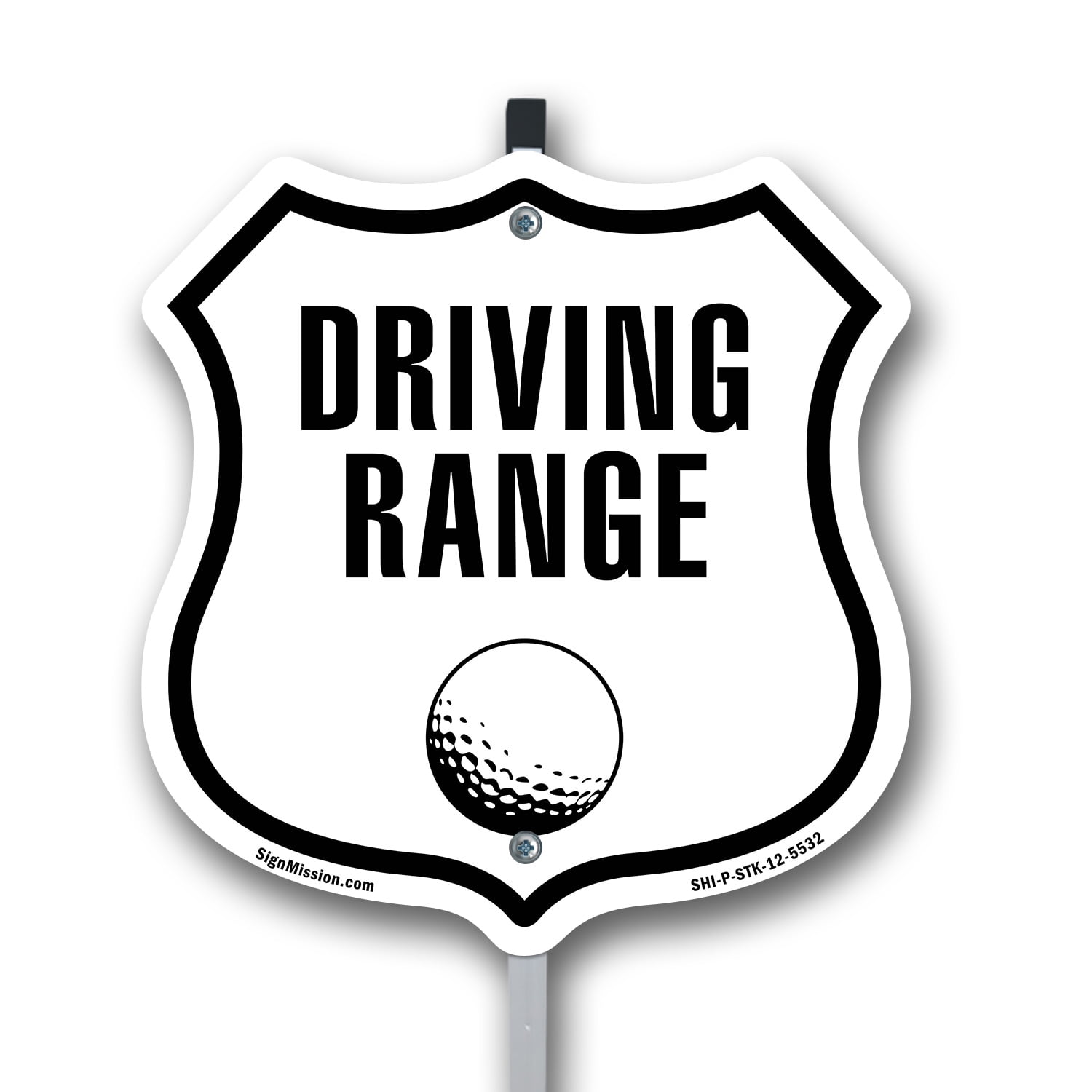 Driving Range 12 inch X 12 inch Shield Shaped Commercial Grade Plastic ...