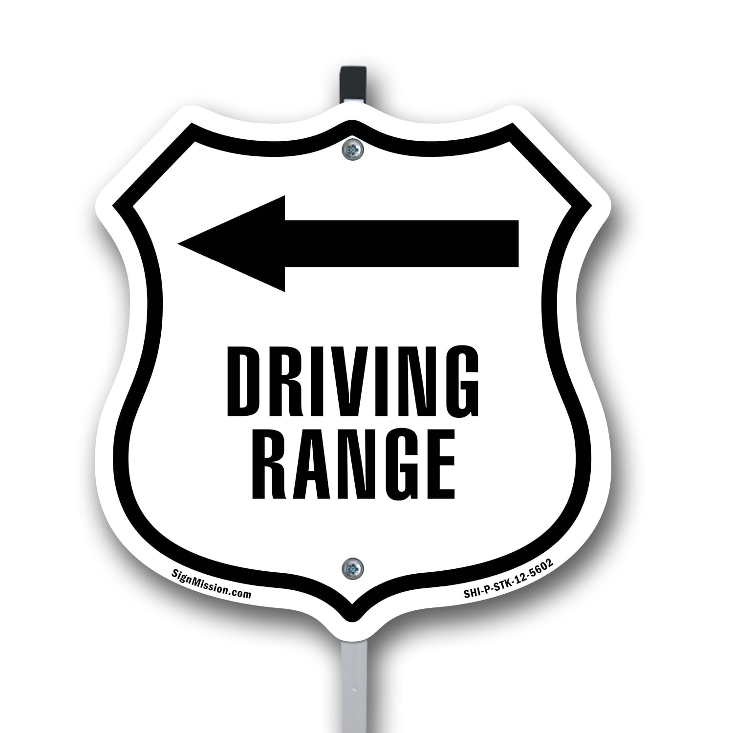 Driving Range Golf Course Left 12 inch X 12 inch Shield Shaped ...