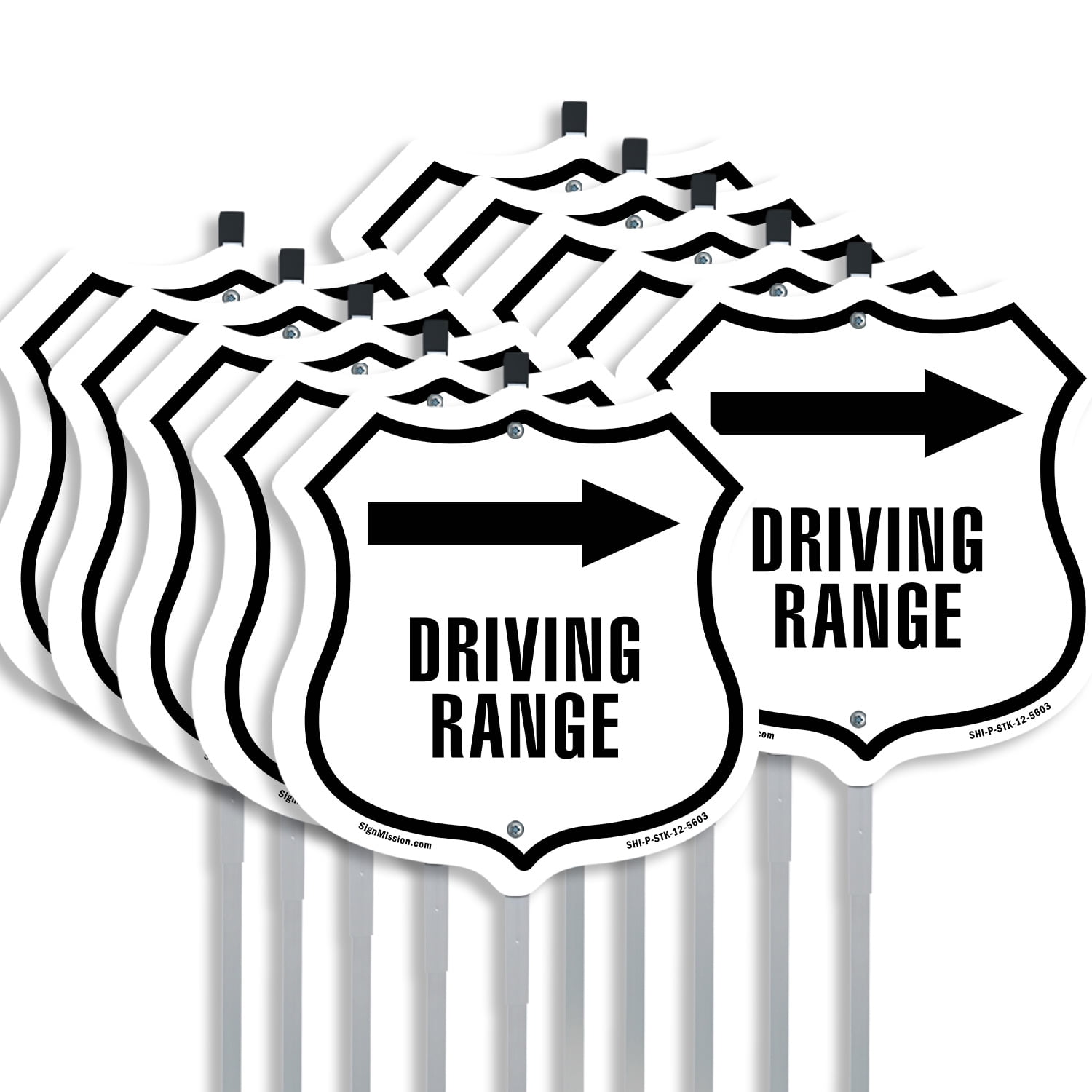 Driving Range Golf Course Right (10 Pack) 12 inch X 12 inch Shield ...