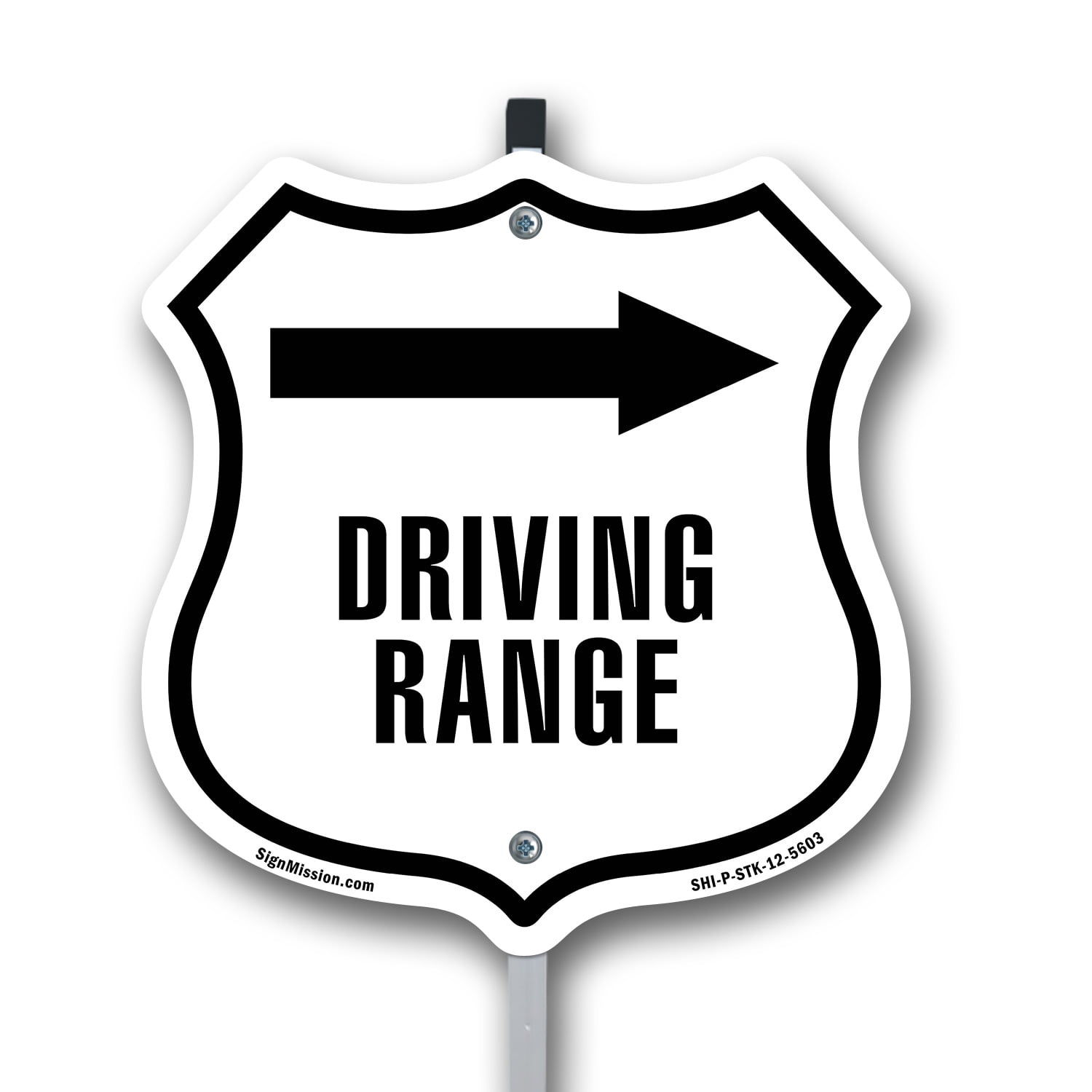 Driving Range Golf Course Right 12 inch X 12 inch Shield Shaped Rust ...