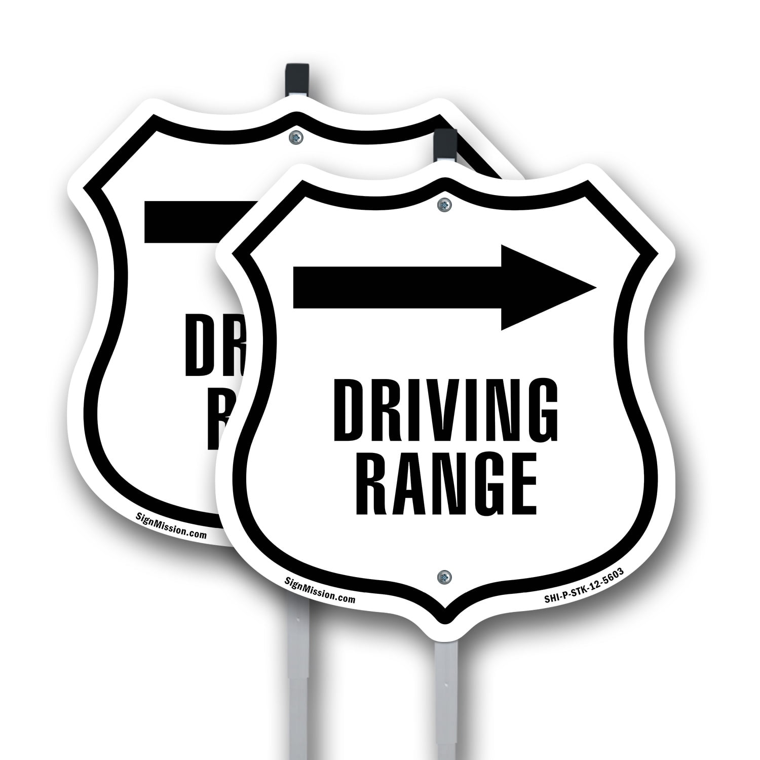 Driving Range Golf Course Right (2 Pack) 12 inch X 12 inch Shield ...