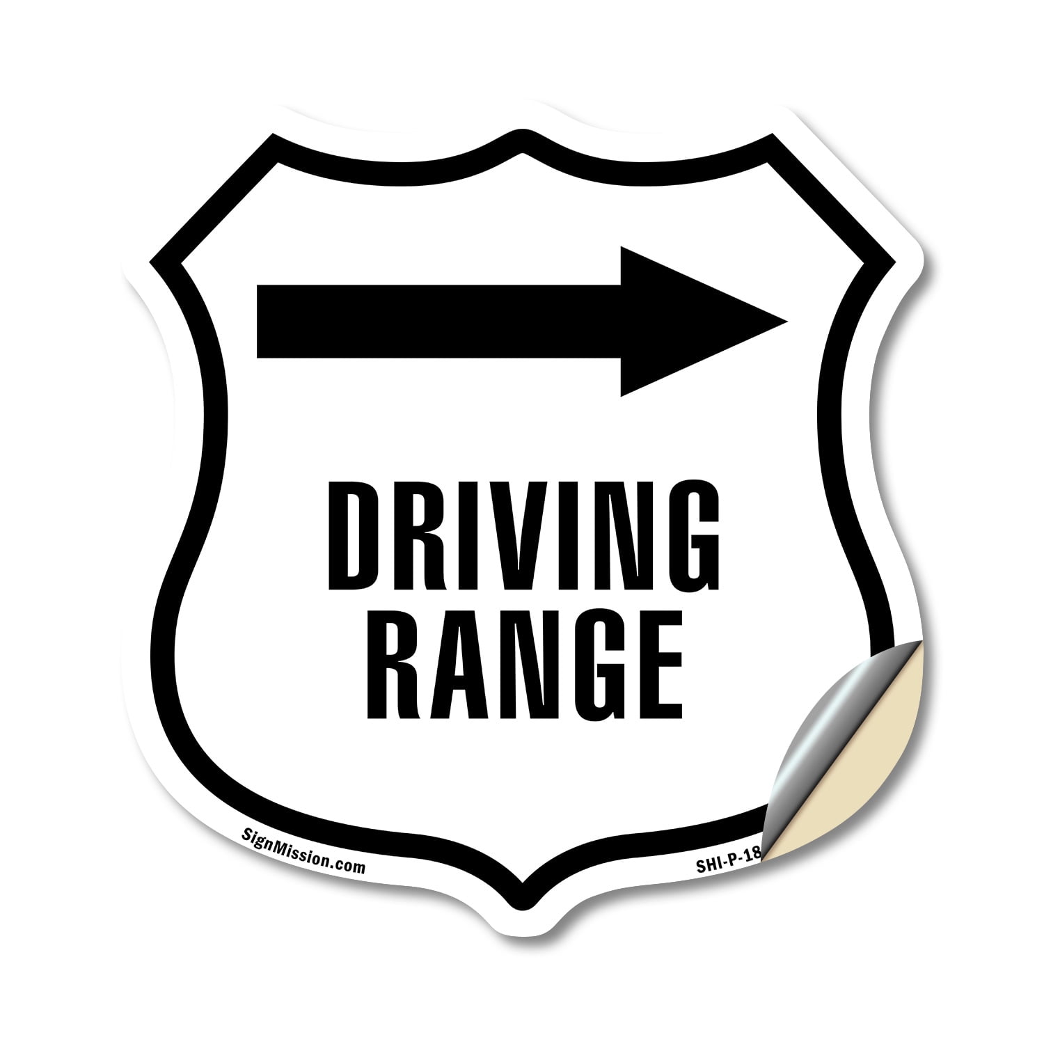 Driving Range Golf Course Right (2 Pack) 4 inch X 4 inch Shield Shaped ...