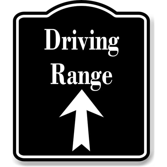 Driving Range Golf Course Up Arrow BLACK Aluminum Composite Sign, 20 ...