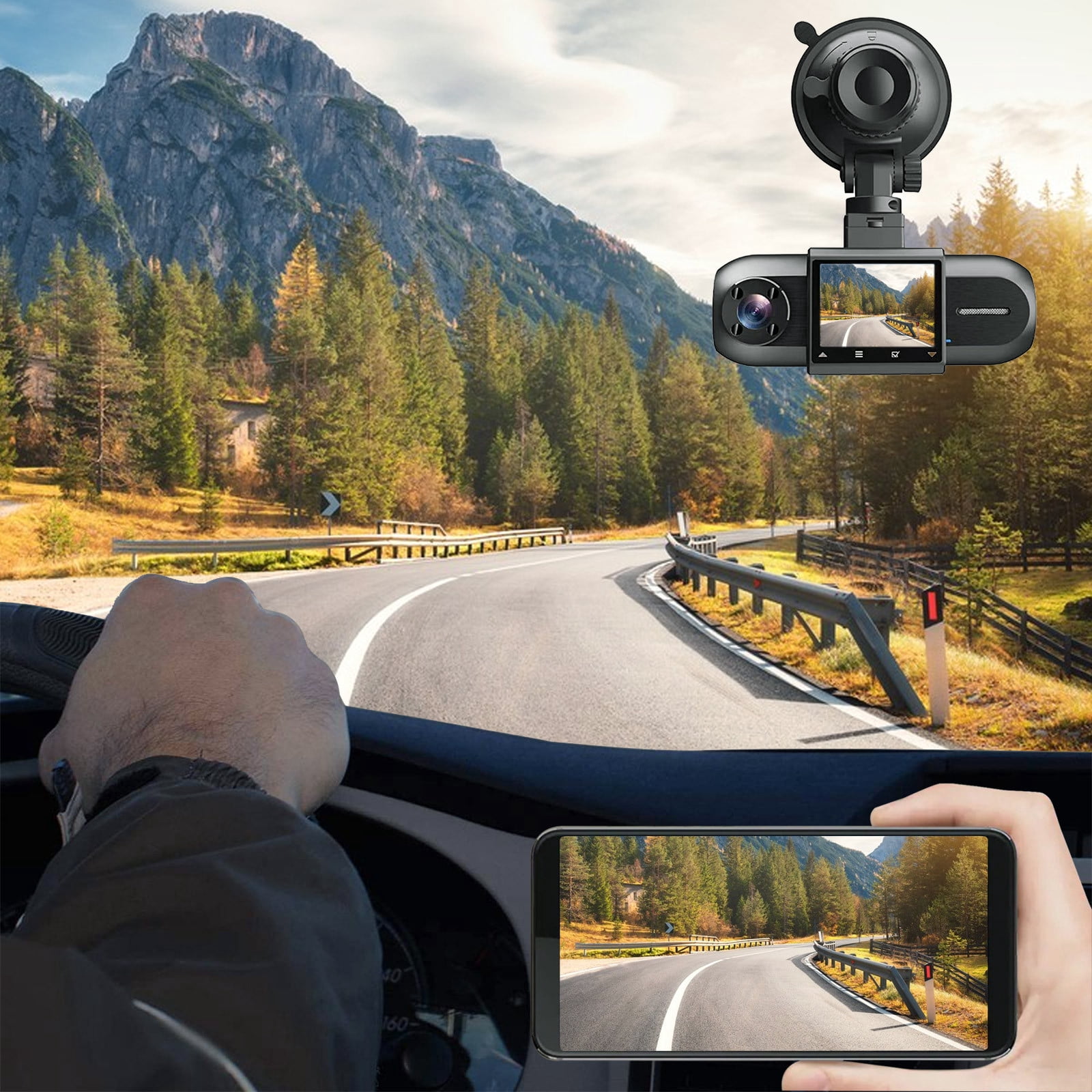 Driving Recorder 1.5-inch 1080P High-definition Front And Interior Lens ...