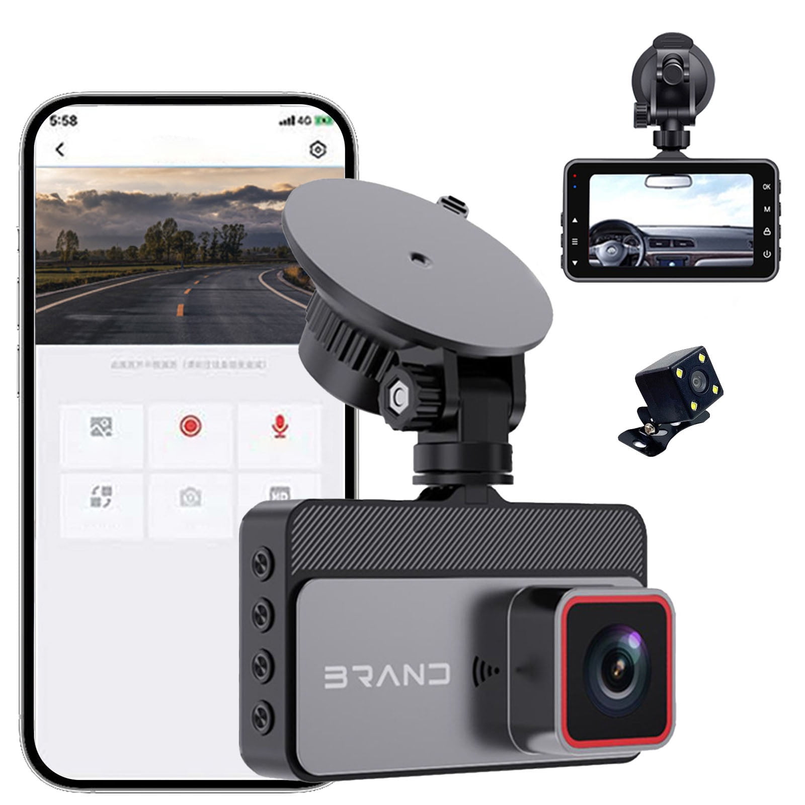 Driving Recorder Vmvidoty 3-inch Clear Screen In Car Front And Rear ...