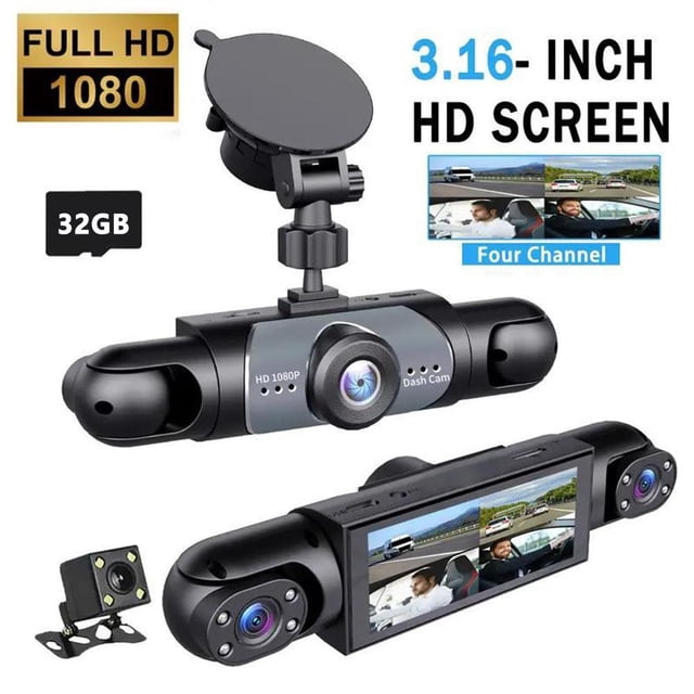 Driving Recorder for Car, 4 Camera 360° 1080P HD with Night Vision ...