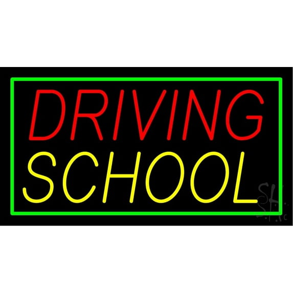 Driving School LED Neon Sign 13 x 24 - inches, Clear Edge Cut Acrylic ...