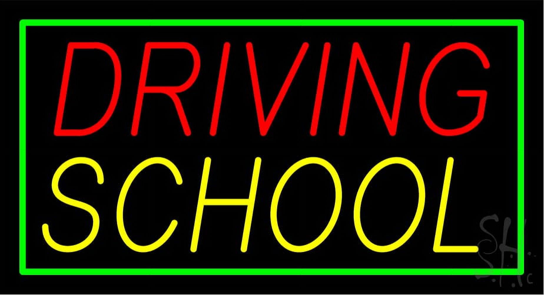 Driving School LED Neon Sign 20 x 37 - inches, Clear Edge Cut Acrylic ...