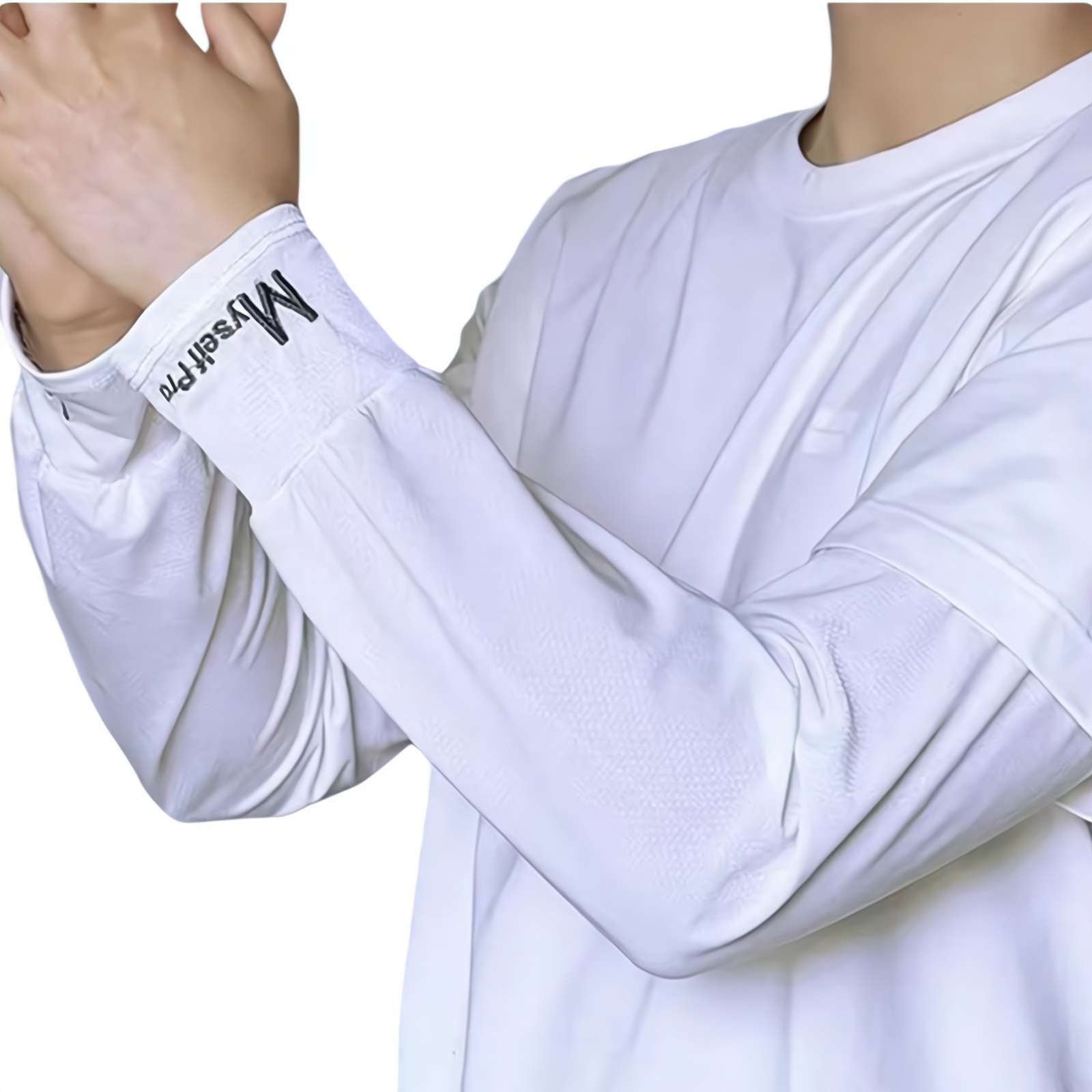 Driving Sun Protection Ice Silk Sleeve Gloves Loose Breathable Arm UV ...