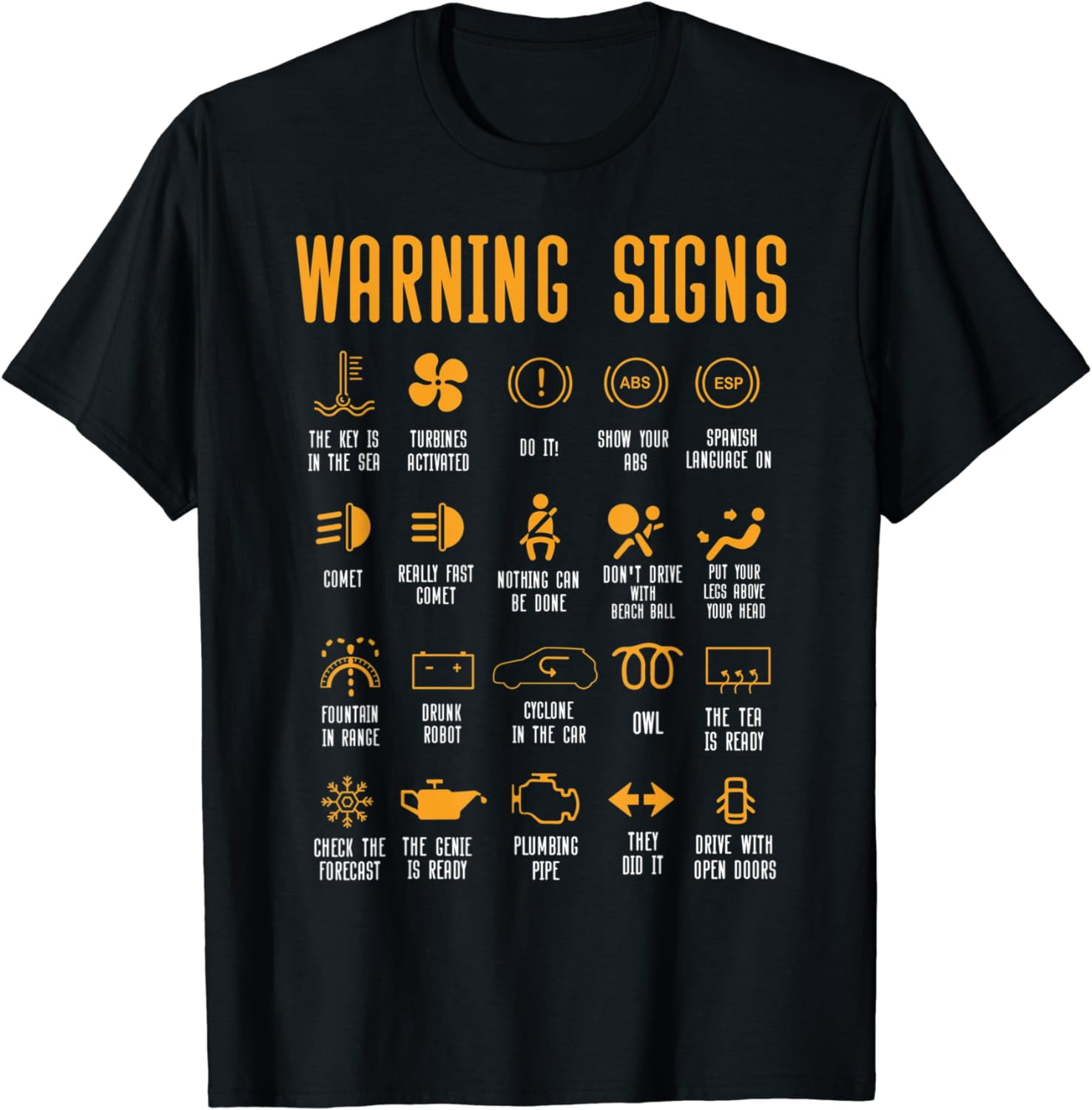 Driving Warning Signs, Car Mechanic, Garage & Car Guy T-Shirt - Walmart.com