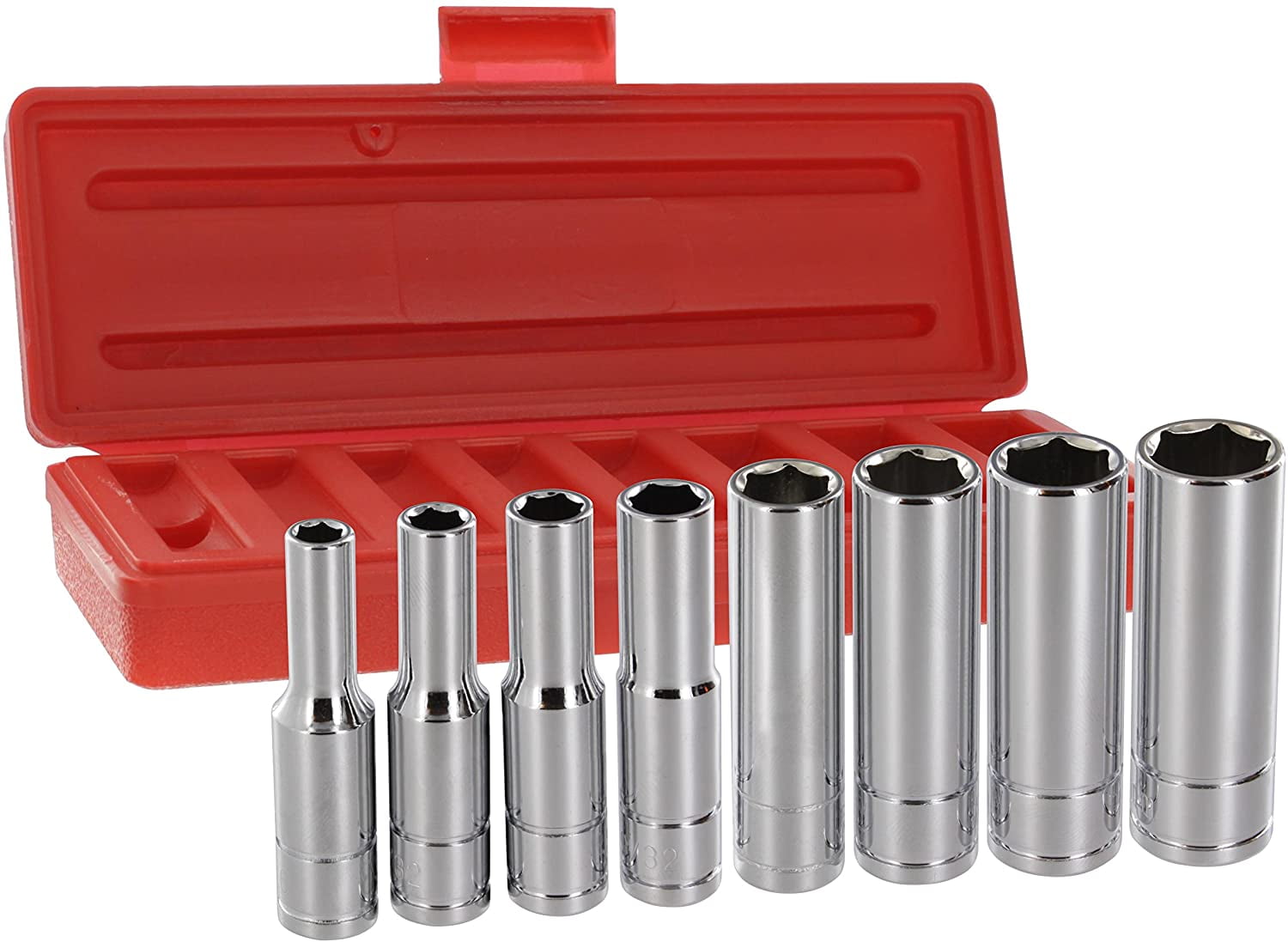 Drixet 1/4" Drive Deep SAE/Inch Socket Set | 8-Piece 6-Point CR-V ...