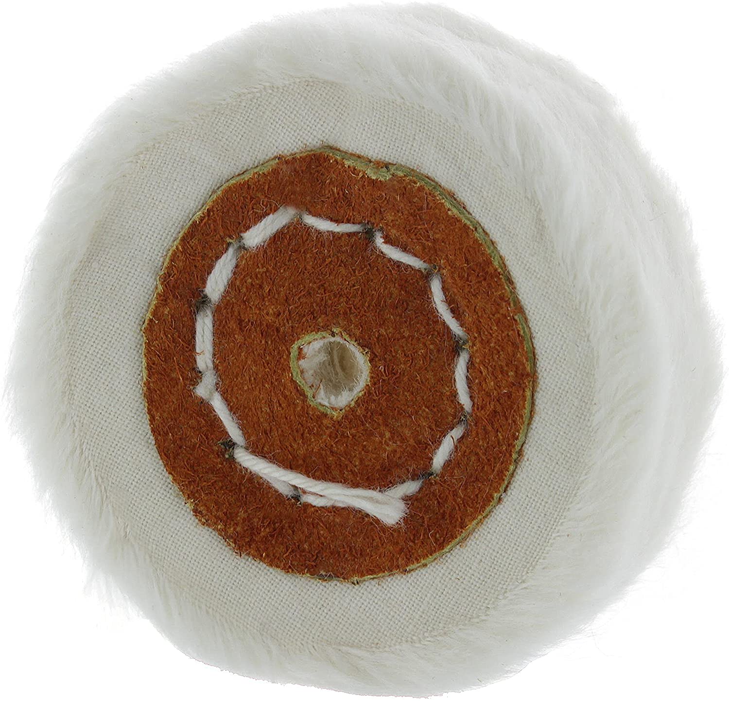 Drixet 2 Inch White Cotton Buffing Wheel, With A Shellac Leather Center ...