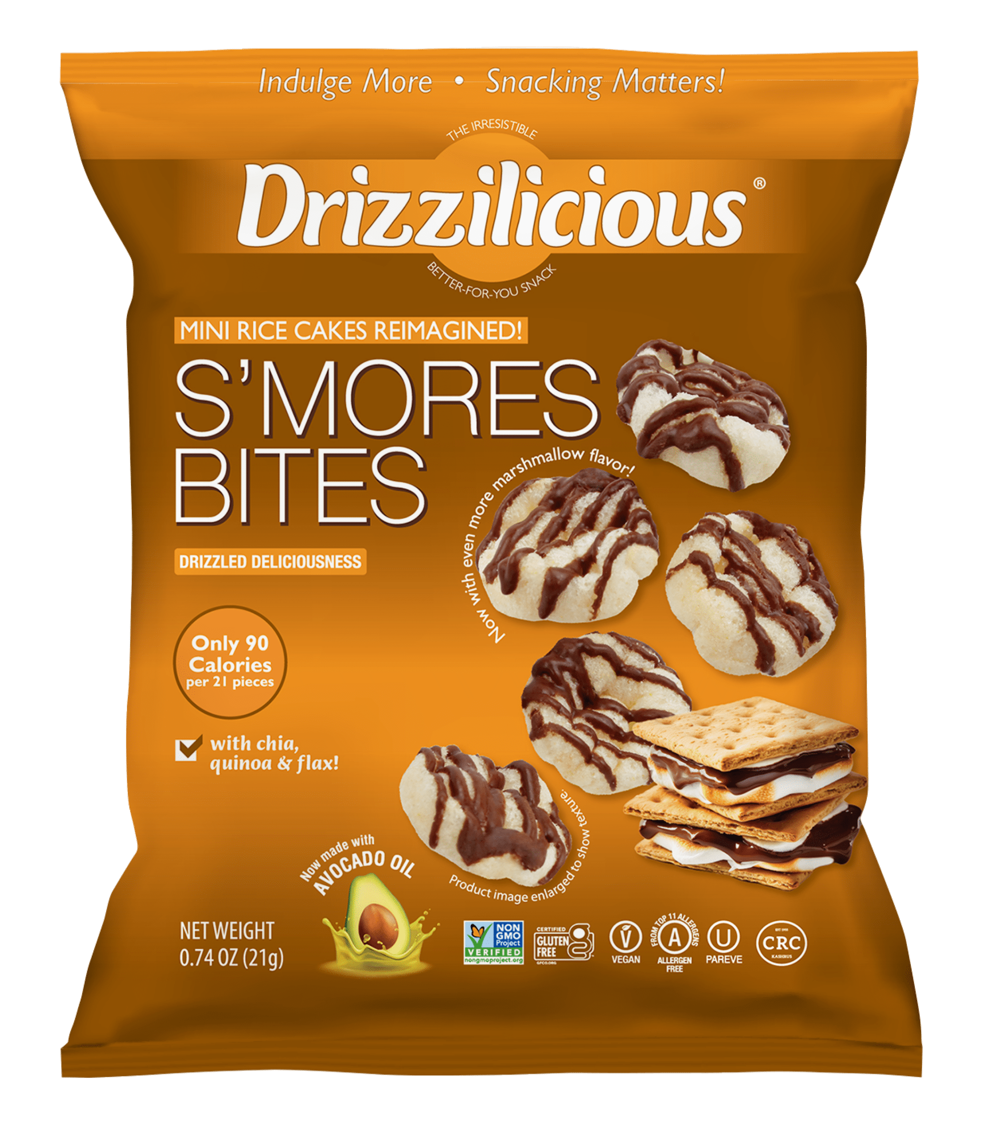 Drizzilicious S'mores Mini Rice Cake Gluten Free Bites, 0.74 oz ...