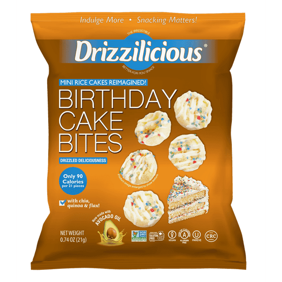 Drizzilicious Birthday Cake Mini Rice Cake Gluten Free Bites, 0.74 oz ...