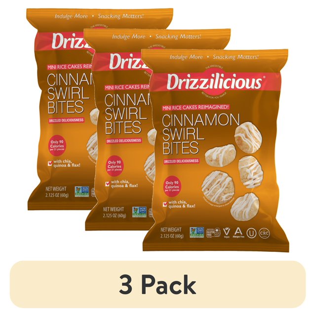 (3 pack) Drizzilicious Cinnamon Swirl Bites 2.125oz 6pk - Walmart.com