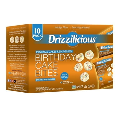 Drizzilicious Mini Birthday Cake Rice Crisps Healthy Vegan Snack Low ...