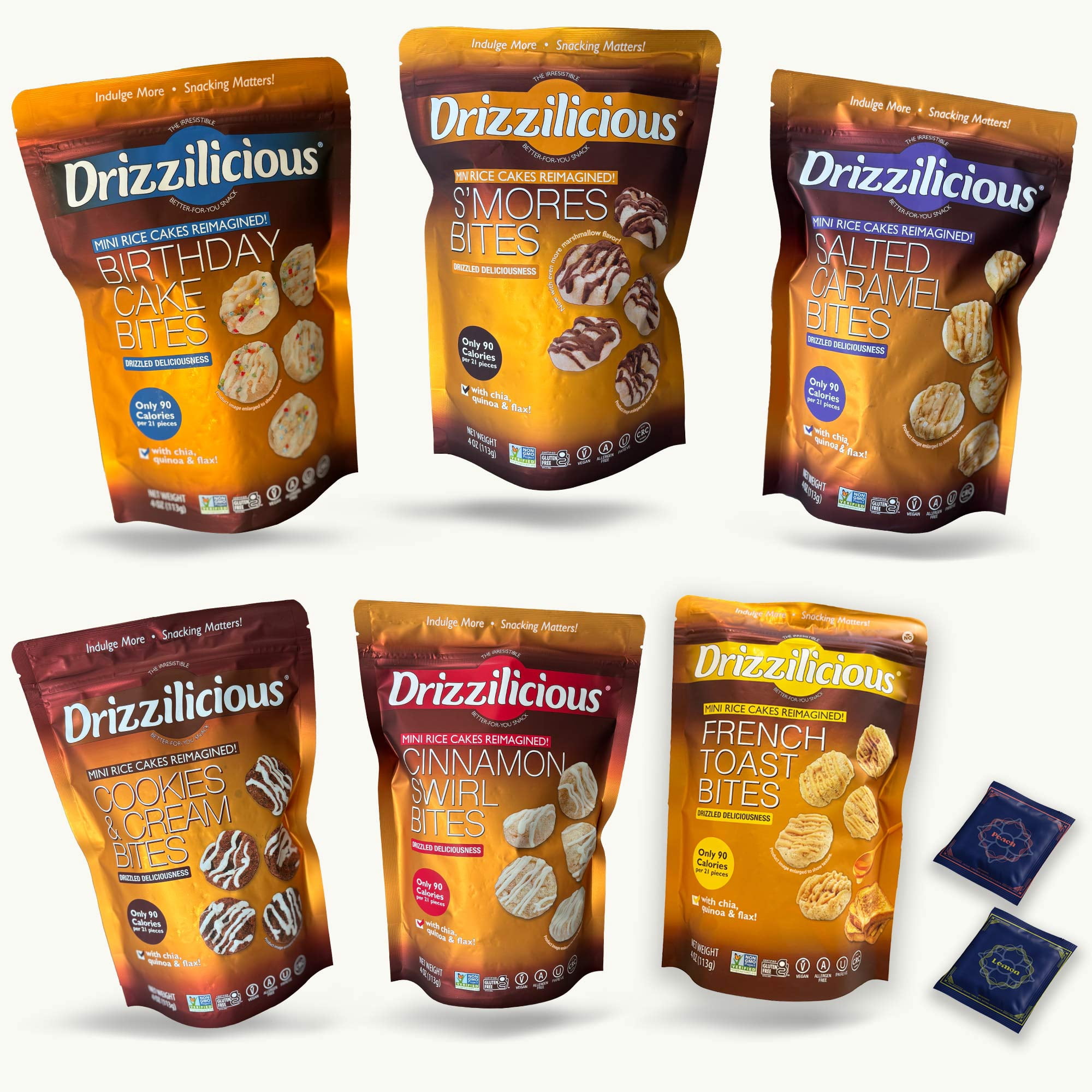 Drizzilicious Mini Rice Cakes Variety Pack - Birthday, Smores, Salted ...
