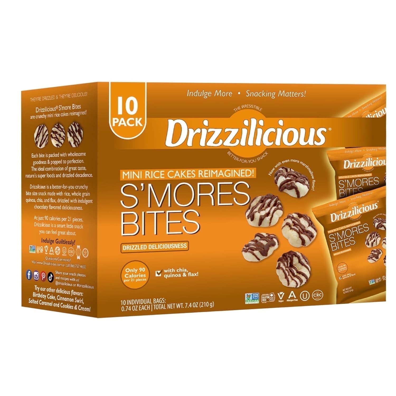 Drizzilicious Mini Rice Cakes, S'mores Flavored Rice Cake Gluten Free ...