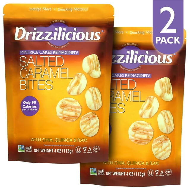 Drizzilicious Salted Caramel 4 Ounce 2 Pack Bites | Mini Snack ...