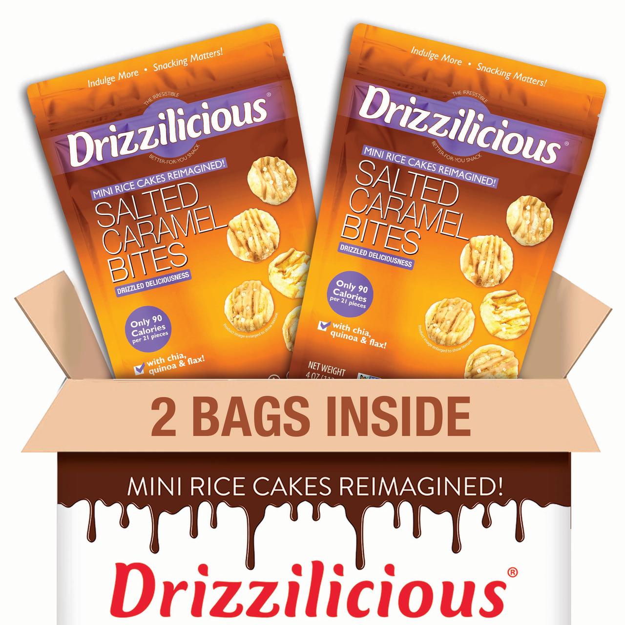 Drizzilicious Crispy Crunch Salted Caramel Bites | 4oz 2 Pack Mini ...