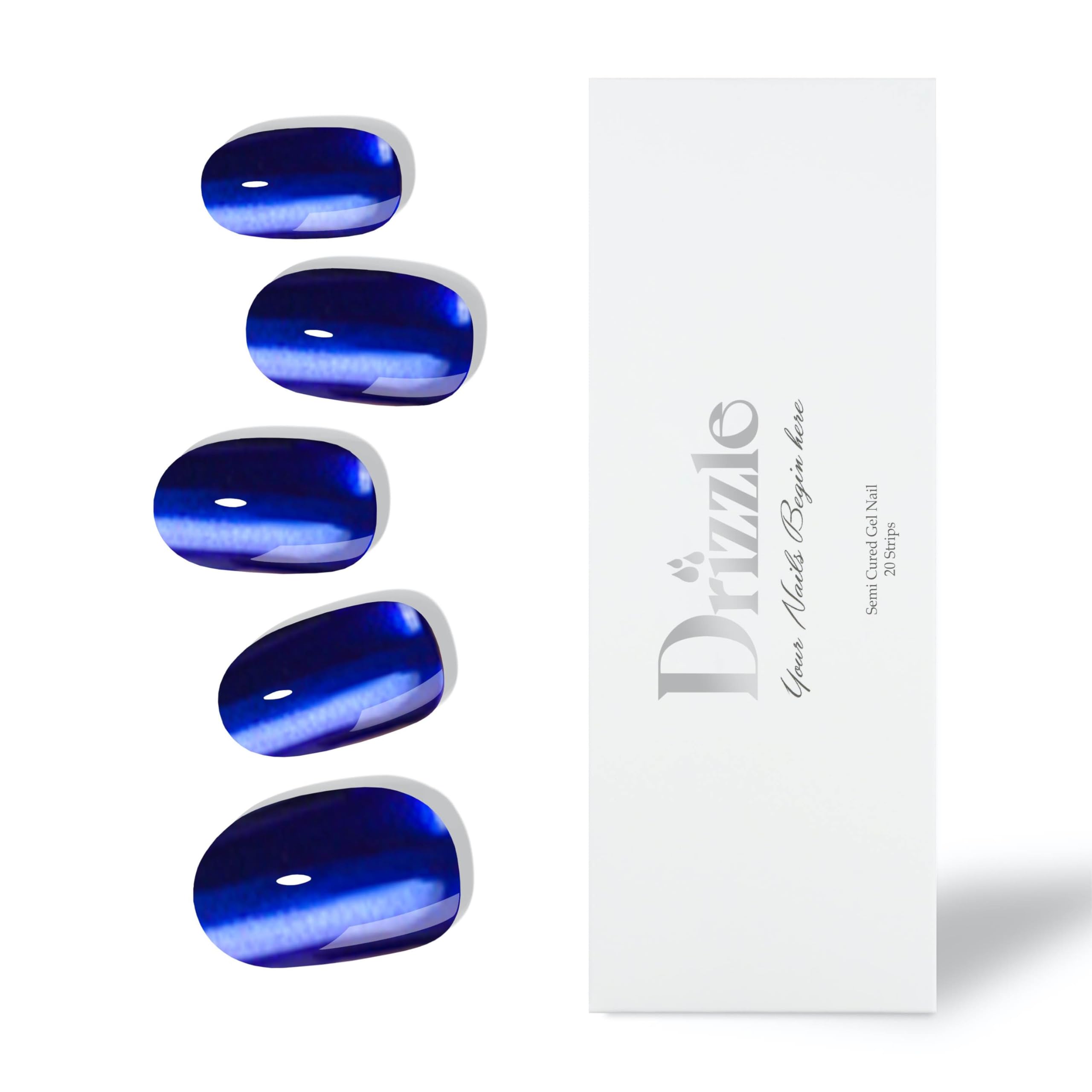 Drizzle Semi Cured Gel Nail Strips, Real Nail Polish Art Stickers (UV ...