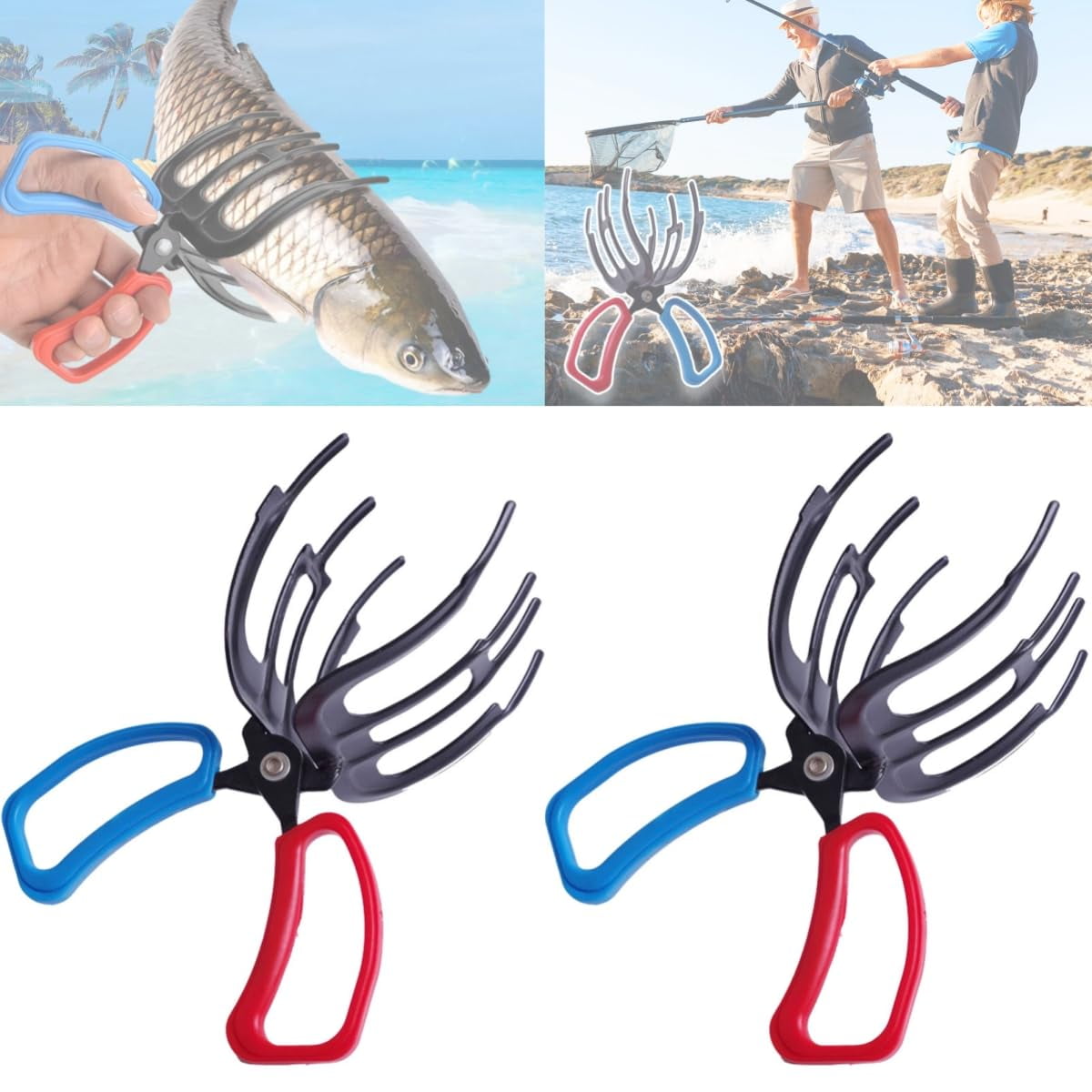 Drkicsy 2 Claw Fish Gripper, Fishing Pliers Gripper Metal Fish Control ...