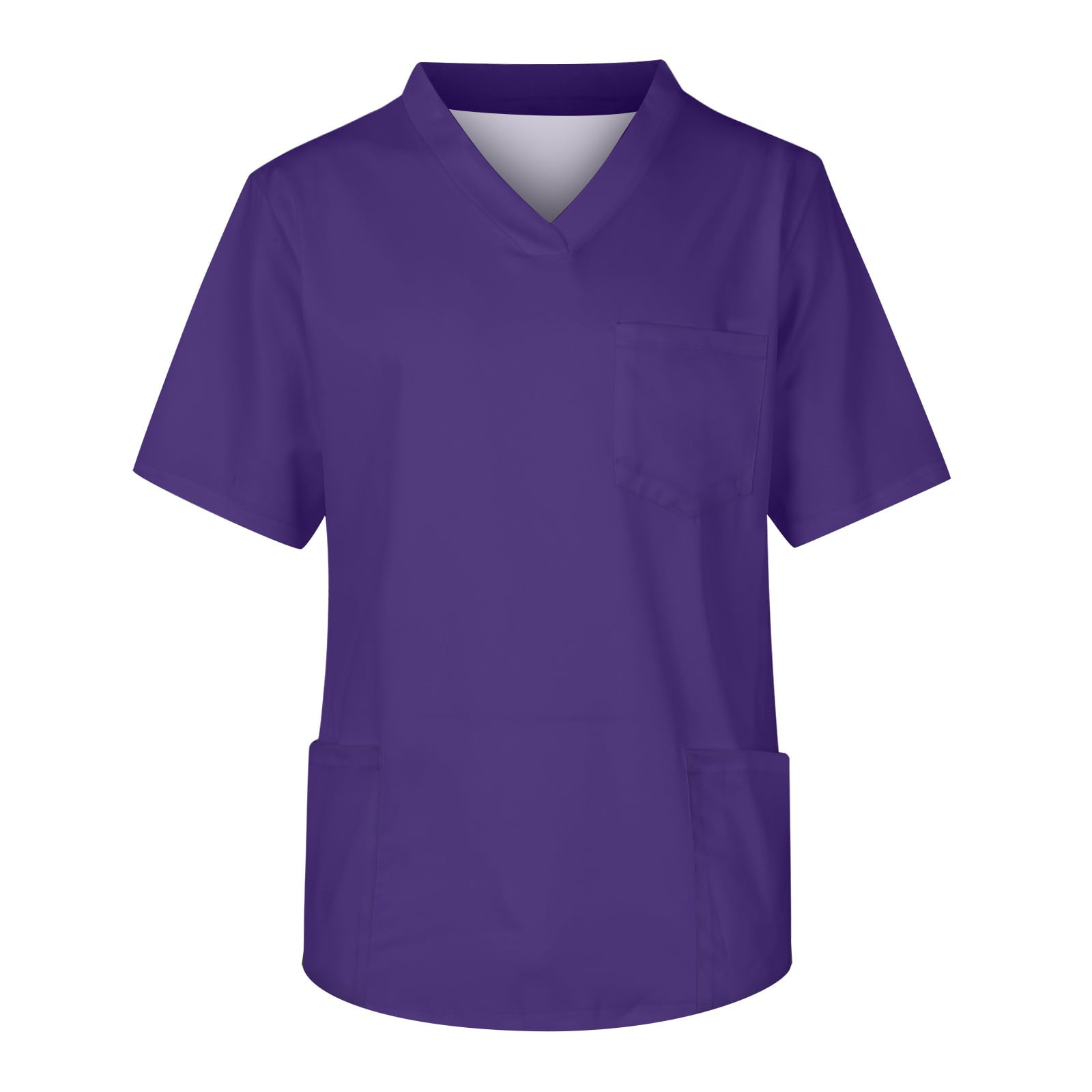 Kopltyrfg 2024 Men's Fit Solid Color Scrub Tops Plus Size V-Neck Short ...