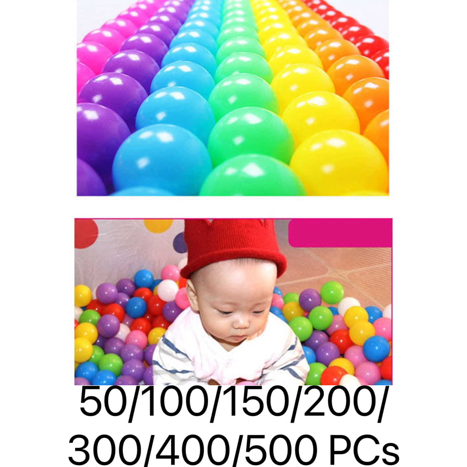 DrmPth Ball Pit Balls for Kids, BPA Free Colorful Plastic Balls Baby ...