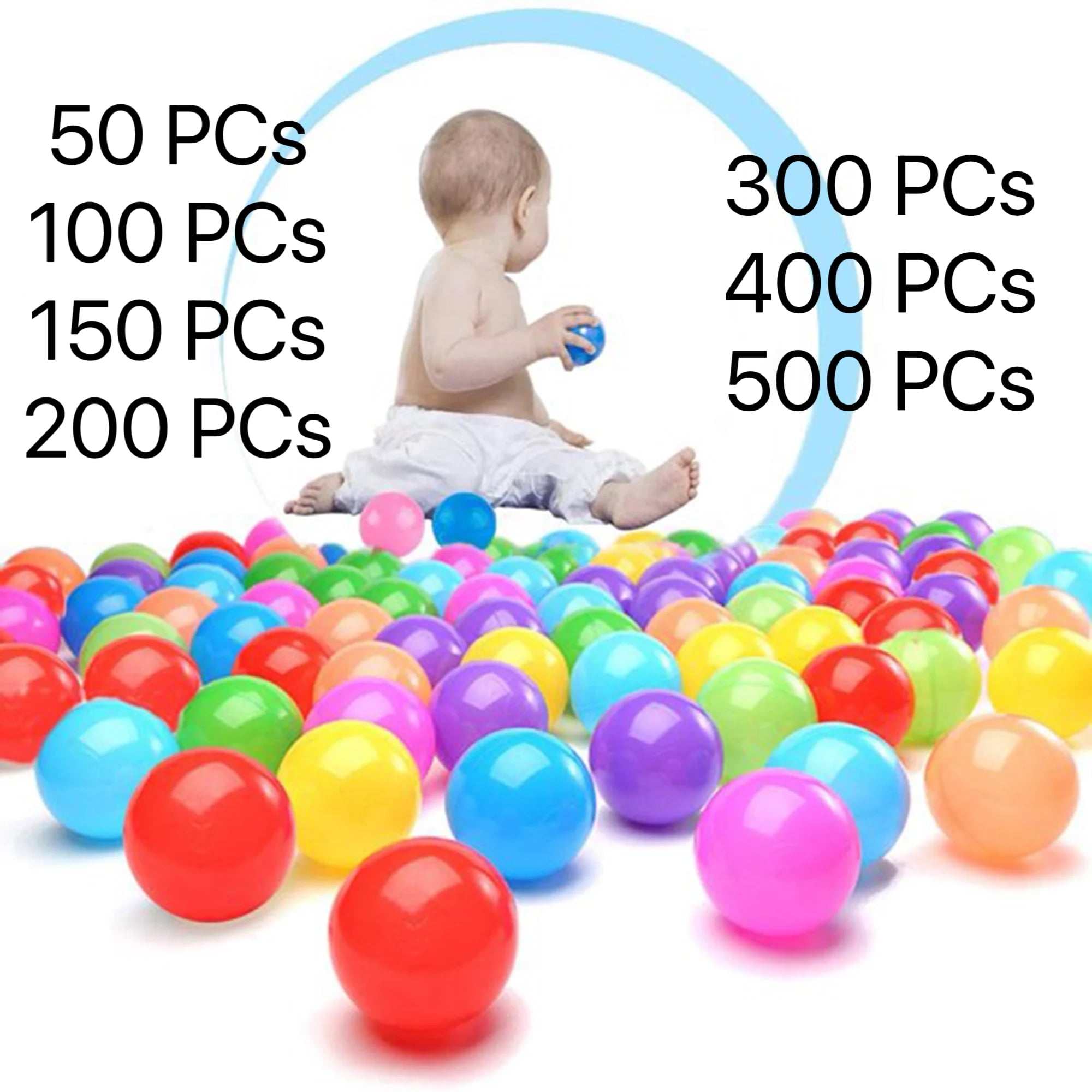 DrmPth Pit Balls BPA Free Ocean Ball Colorful Hollow Soft Plastic Ball ...