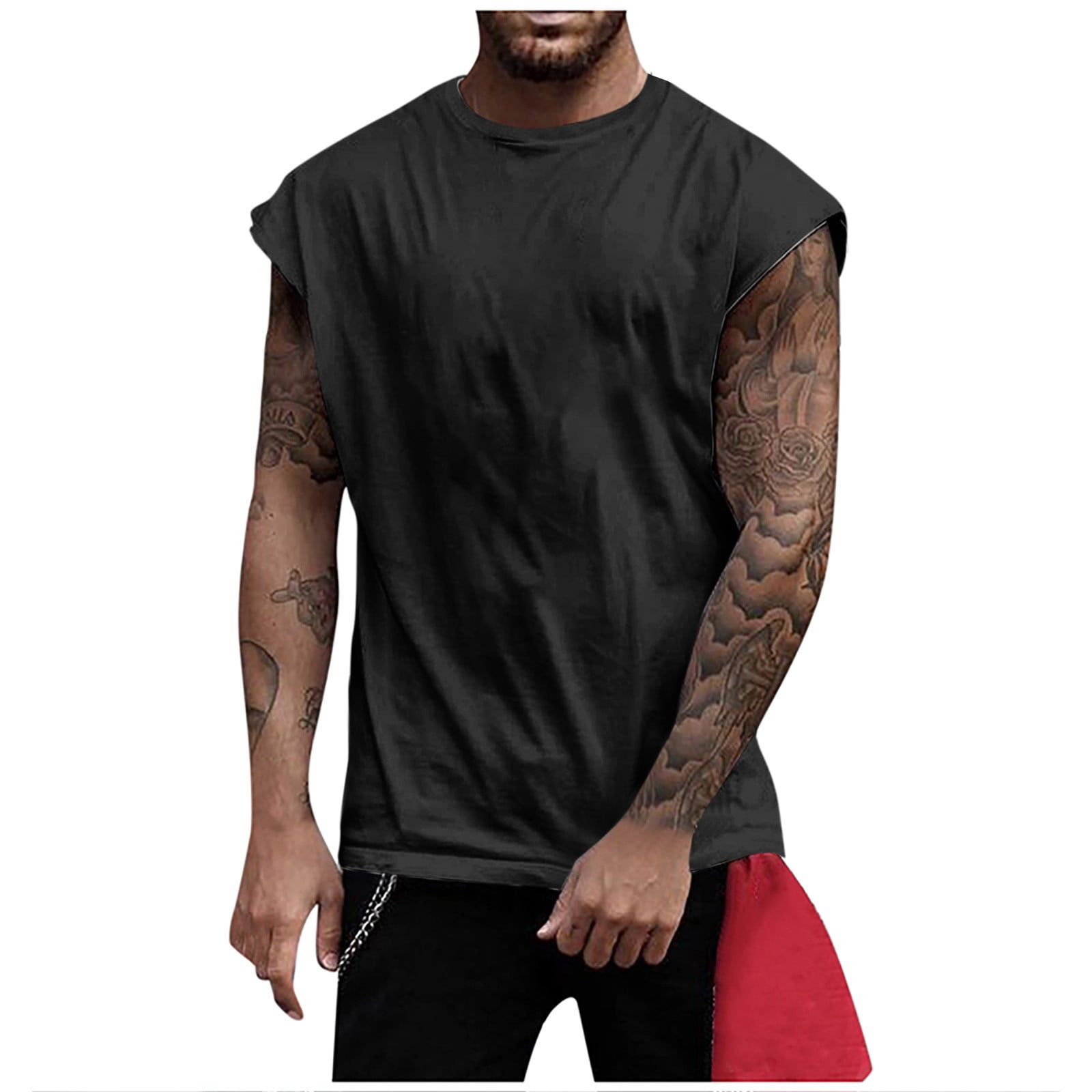 DrmPth Summer Men's Solid Color Tank Tops Sweat-absorbing Breathable ...