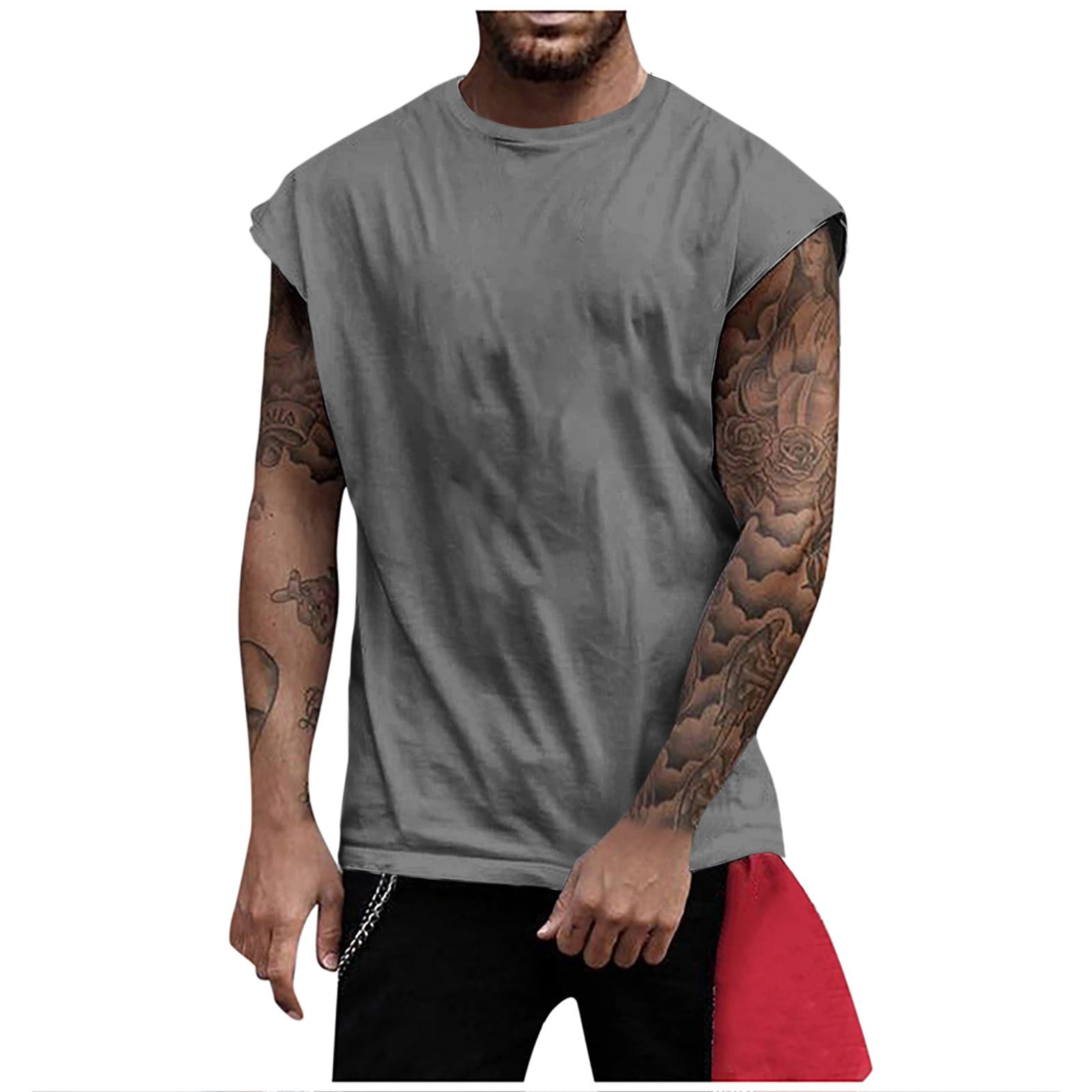 DrmPth Summer Men's Solid Color Tank Tops Sweat-absorbing Breathable ...