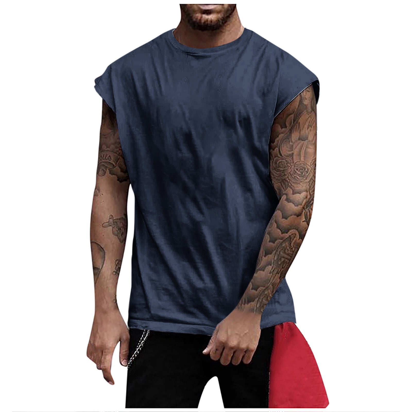 DrmPth Summer Men's Solid Color Tank Tops Sweat-absorbing Breathable ...