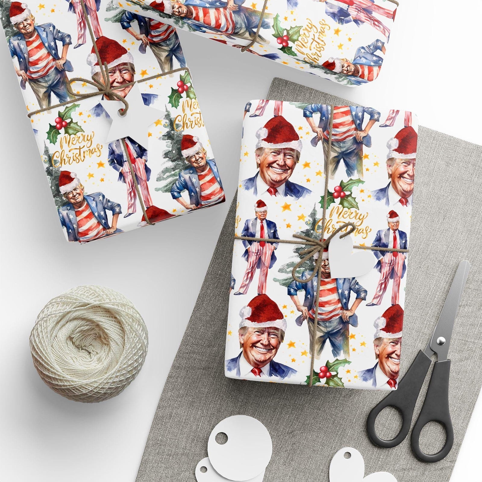 DrmPth Trump Wrapping Paper Christmas, President Donald Gift Wrapping ...