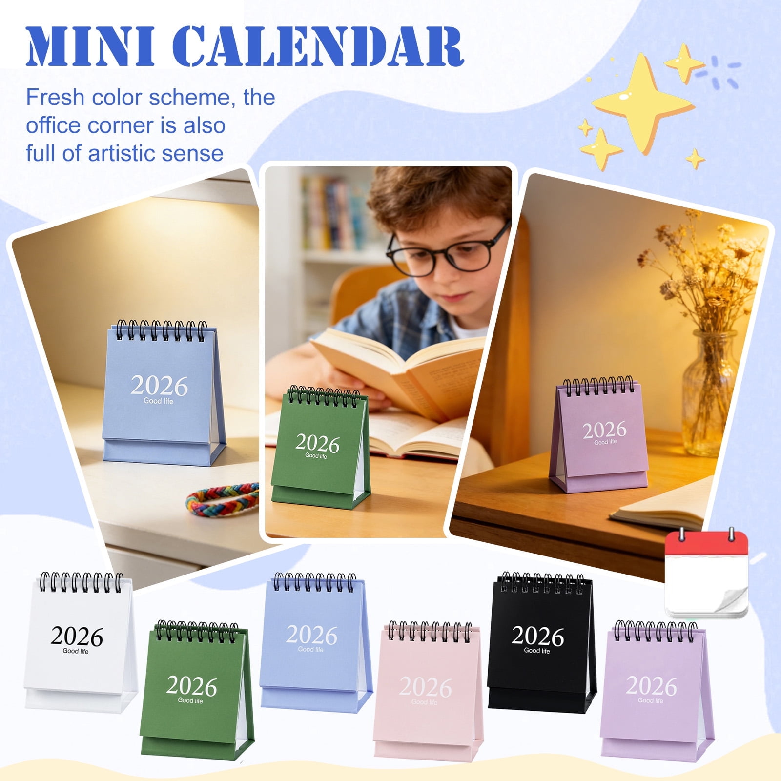 Drmagihm 2026 Mini Desk Calendar, Small Standing Flip Monthly Planner ...