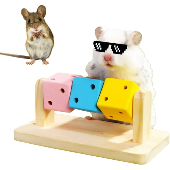 Drmagihm Wooden Hamster Foraging Toy with Rotating Cubes, Interactive ...