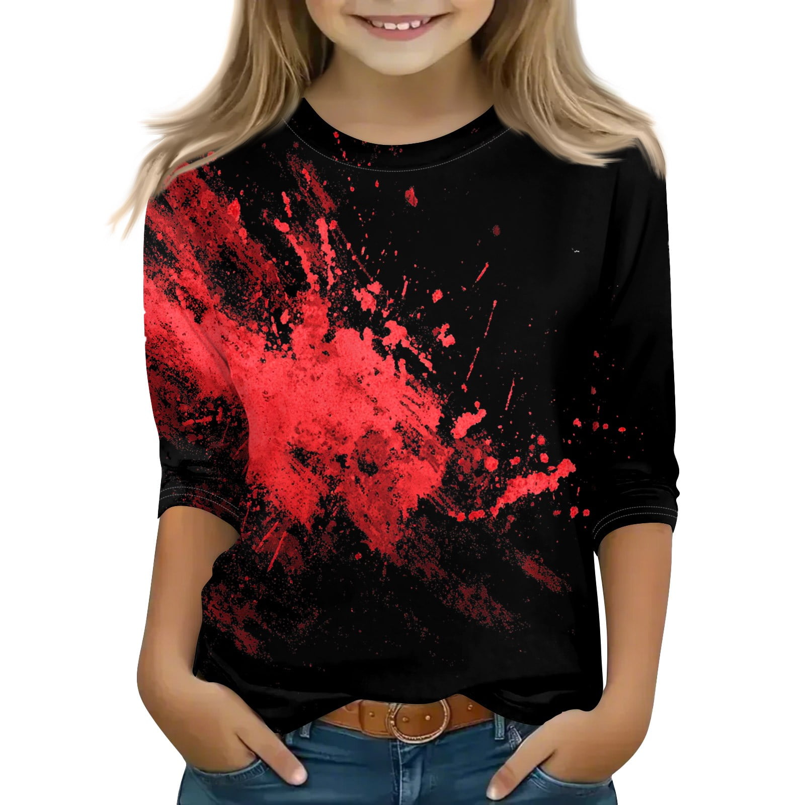 Drmagiyhm 3/4 Sleeve Shirt for Girls Size 10-12 Cute Crewneck Shirts ...