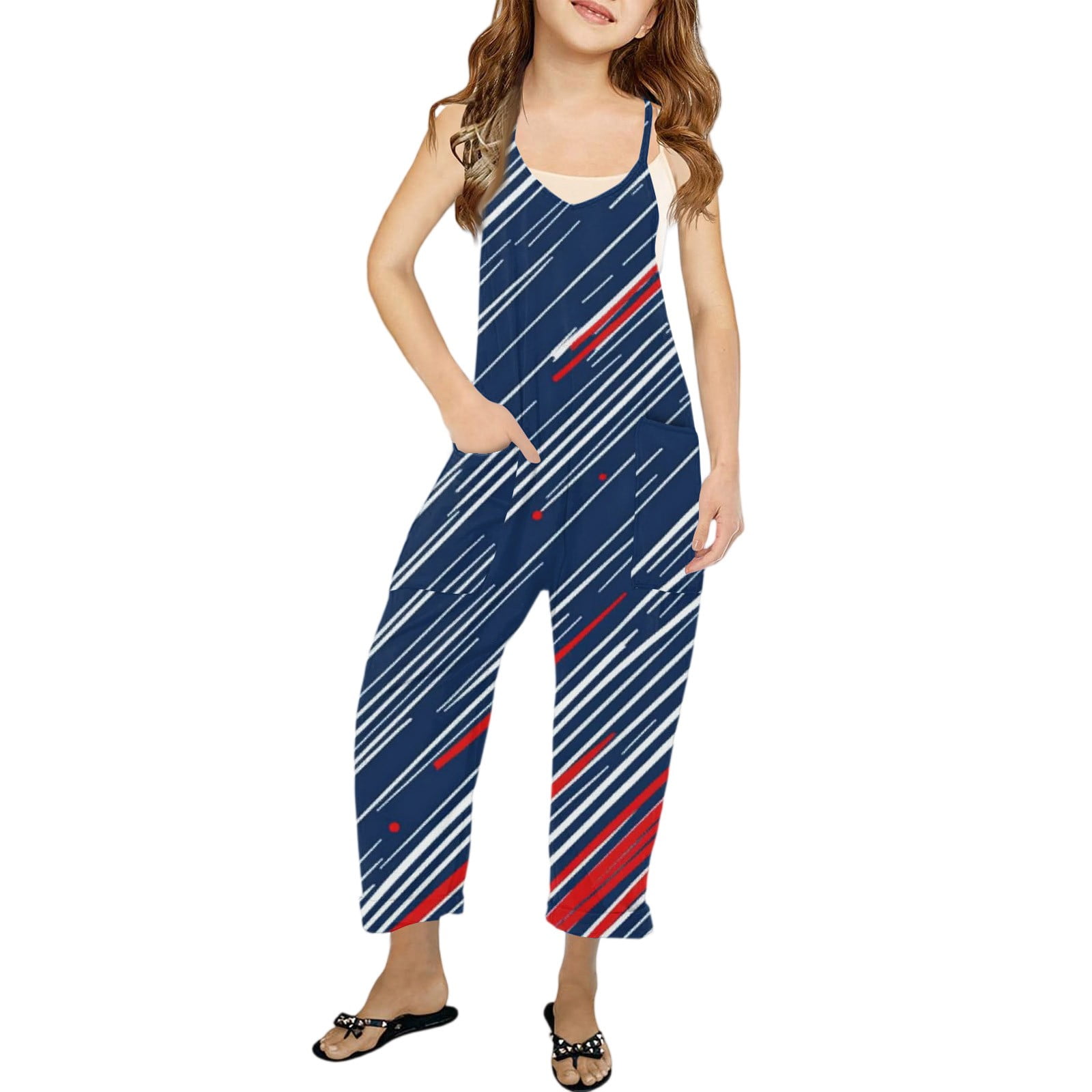 Drmagiyhm American Flag Rompers Girl Size 10-12 Stars and Stripes ...