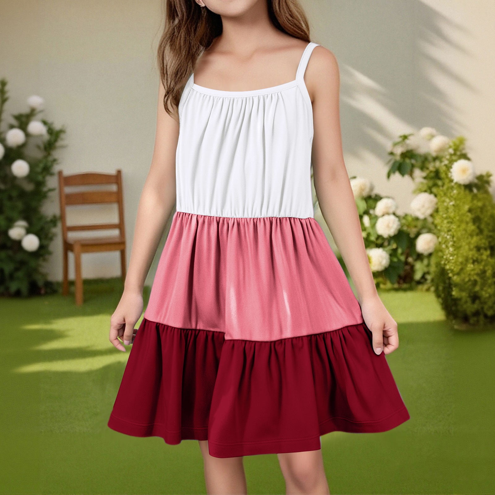 Drmagiyhm Deep Red Dresses for Girls Size 10-12 Summer Casual Baby ...