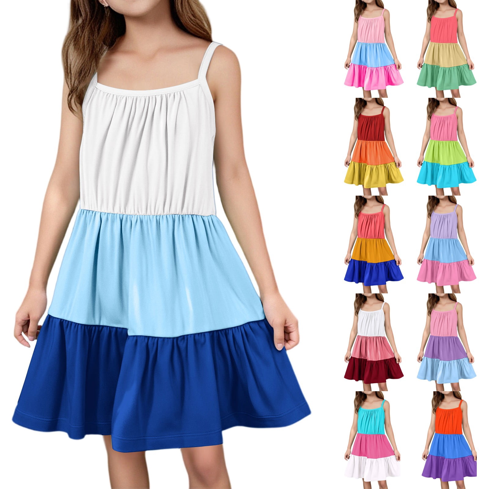 Drmagiyhm Deep Red Dresses for Girls Size 10-12 Summer Casual Kids ...